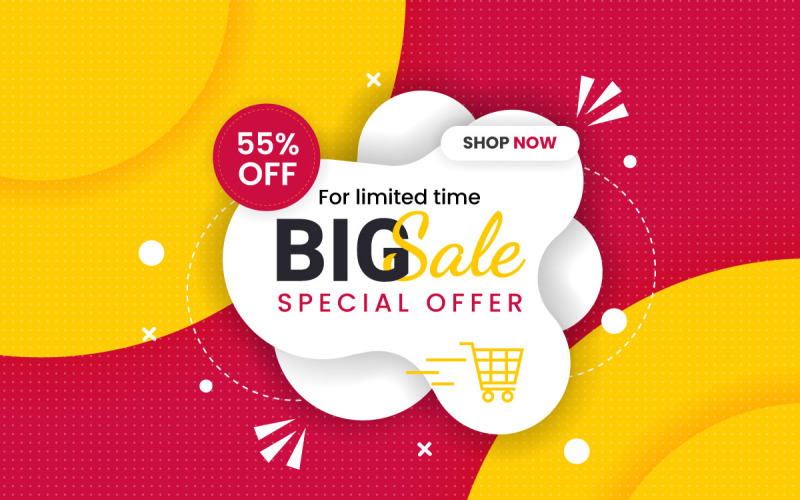 Vector illustration sale banner template set blue design Big sales special offer concept