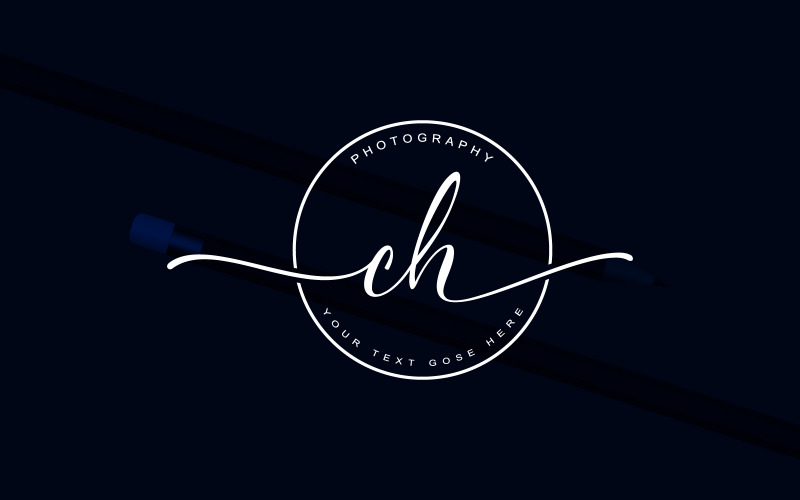 Diseño de logotipo de letra CH estilo estudio de caligrafía, plantilla ...