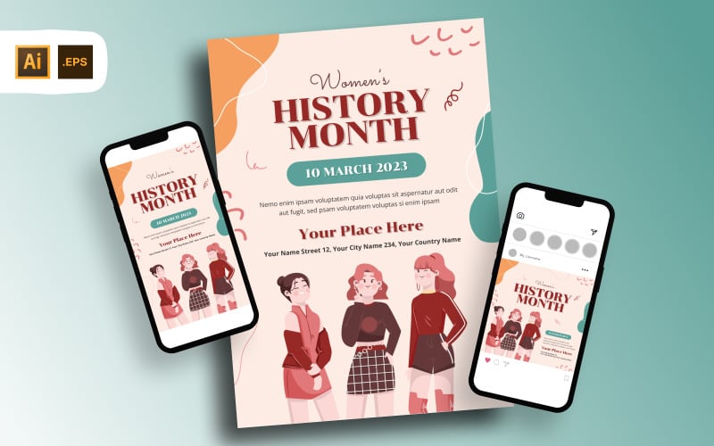 Decorative Womens History Month Flyer Template
