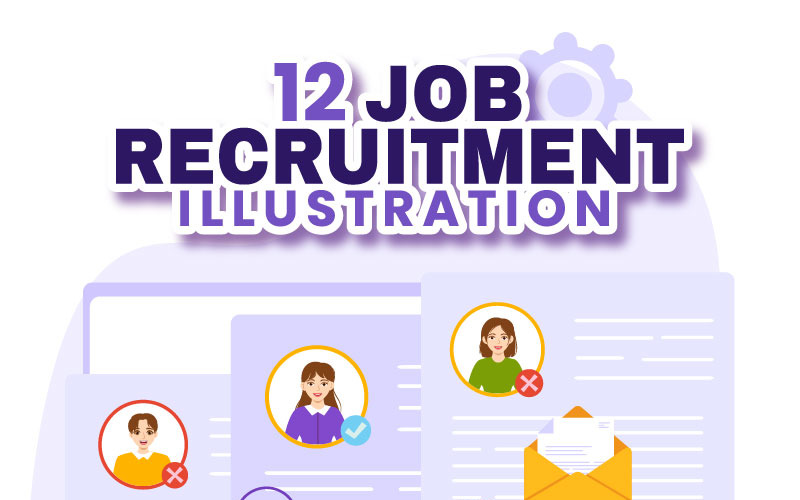 12 Illustration du recrutement d'emploi - TemplateMonster