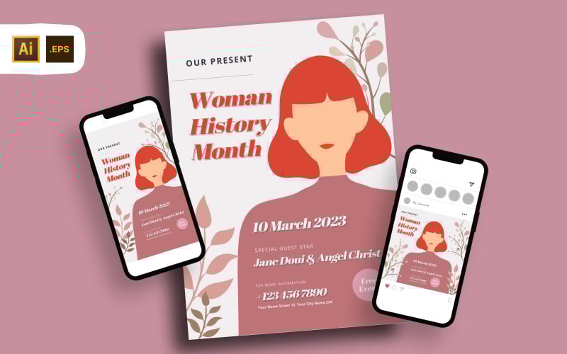 Women History Month Event Flyer Template - TemplateMonster