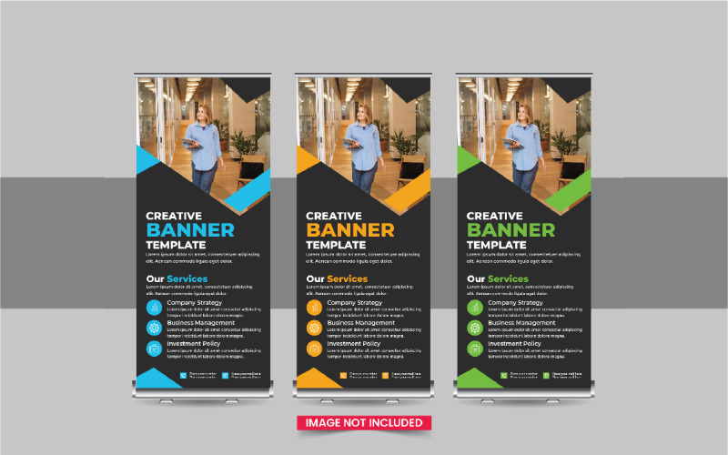 Anúncio da empresa roll up banner, design de modelo Roll Up Banner