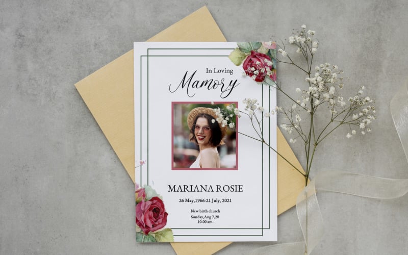Funeral Announcement / Invitation Card Template