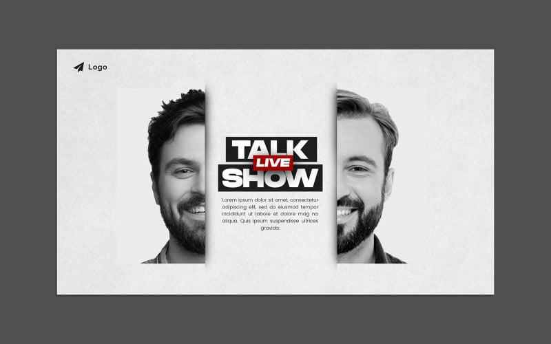 Talk Show Facebook Cover Banner Design Template