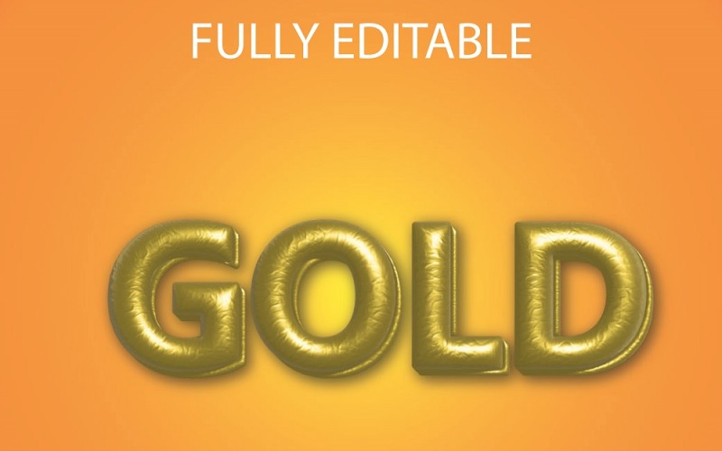 FREE 3d gold text effect design, vector text effect design