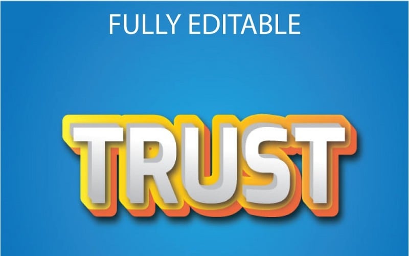 FREE 3d trust text effect design, vector text effect design