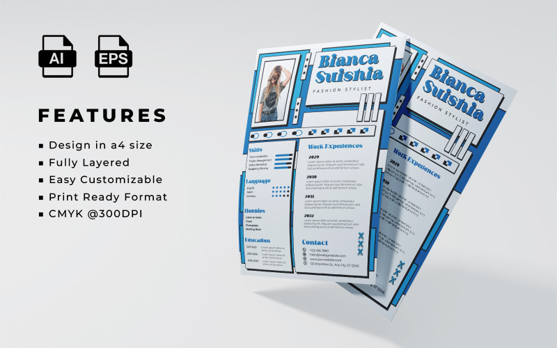 Resume and CV Template Flyer Design 2 - TemplateMonster