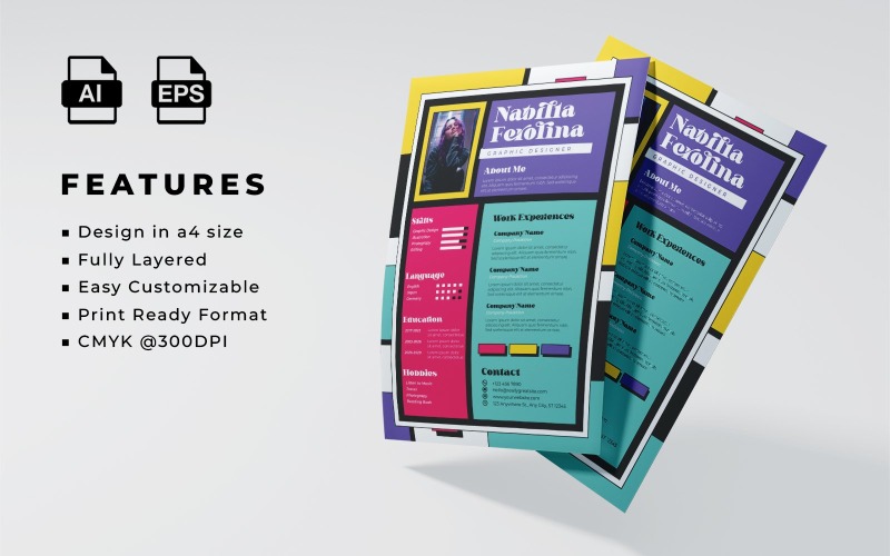 Resume and CV Template Flyer Design 3 - TemplateMonster