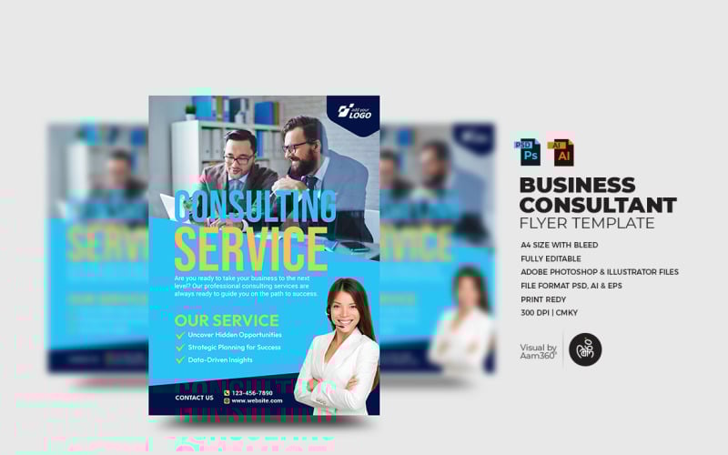 Business Consultant Service flyer Template - TemplateMonster