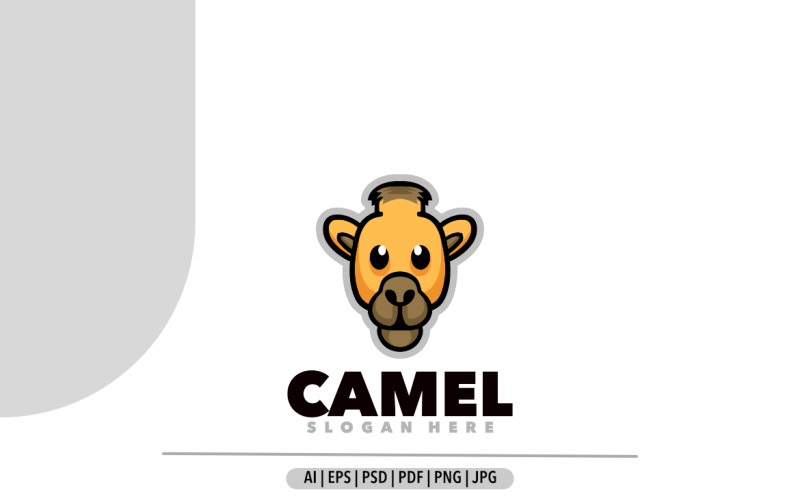 Camel cute cartoon mascot logo design - TemplateMonster