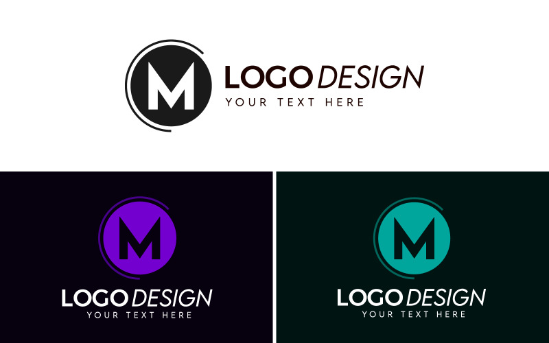 Création de logo d'entreprise M, création de logo web, logo de profil