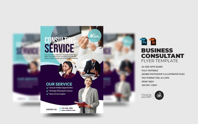 Folleto de servicio de consultoría empresarial Template_V05