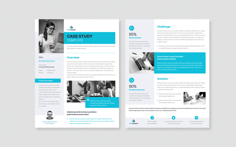 Blue Corporate Case Study Template #366994 - TemplateMonster