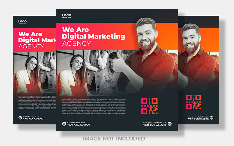 Digital Marketing Trendy Red And Black Social Media Post