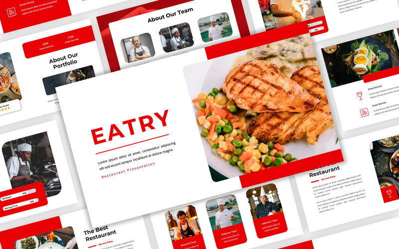 Eatry - 餐厅 PowerPoint 模板 #367023 - TemplateMonster