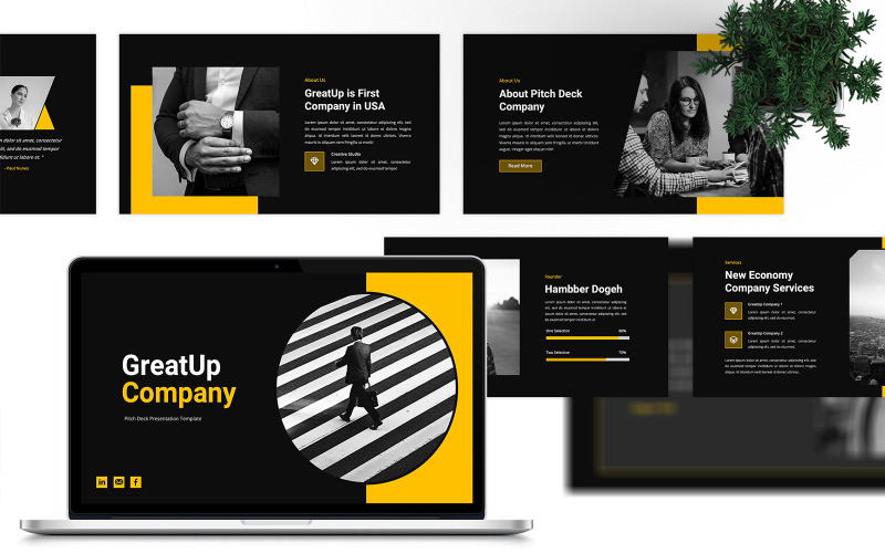 Firma GreatUp — szablon prezentacji prezentacji w programie PowerPoint