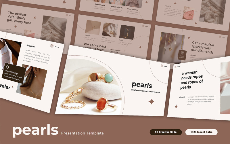 Pearls - Jewelry PowerPoint Template - TemplateMonster
