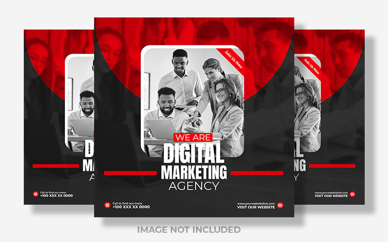 Digital Marketing Trendy Red and Black Creative Social Media Post