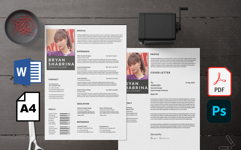 Bryan printable Ms word resume tamplate - TemplateMonster