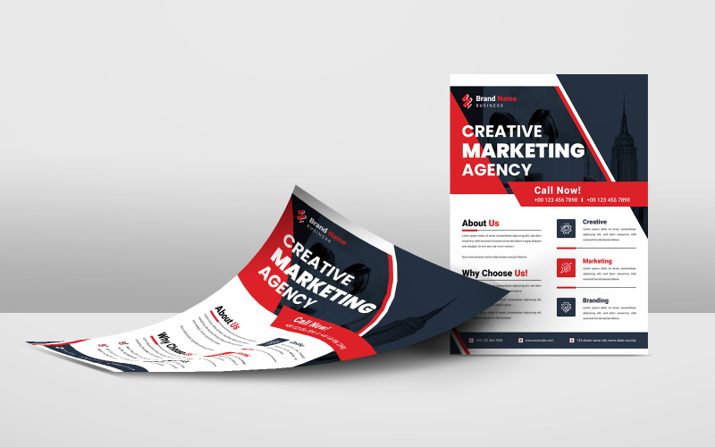 Creative Marketing Agency Flyer Template - TemplateMonster