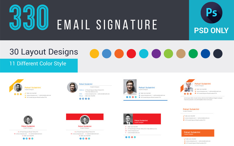 330 PSD Email Signature Template #367825 - TemplateMonster