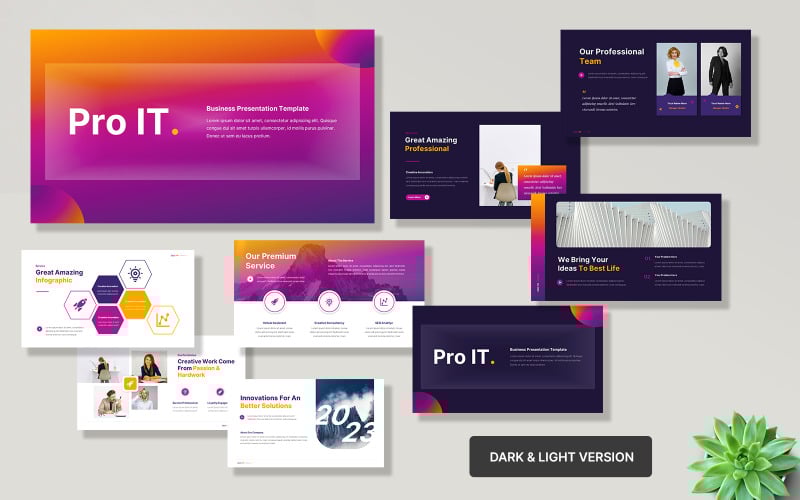 Szablon prezentacji Powerpoint Pro IT - TemplateMonster