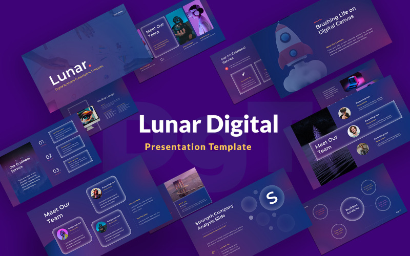 Lunar - Digital Business PowerPoint-mall - TemplateMonster