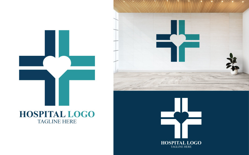 Modèle de logo d'hôpital simple #368697 - TemplateMonster