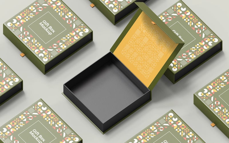 Gift Box Mockup PSD Template Vol 17 #368963 - TemplateMonster