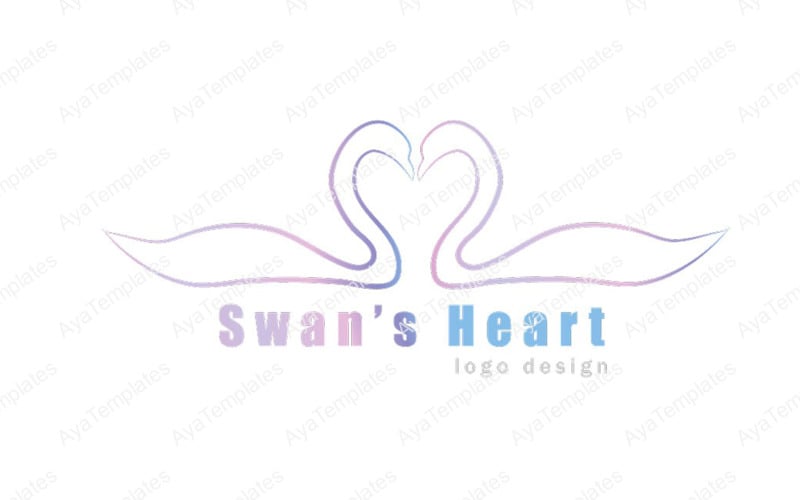 Swans' Heart Logo Design #369085 - TemplateMonster