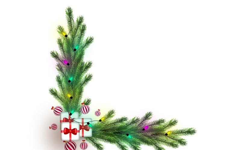 Collection de cadres et de bordures de Noël vectoriels Concept de coin ...