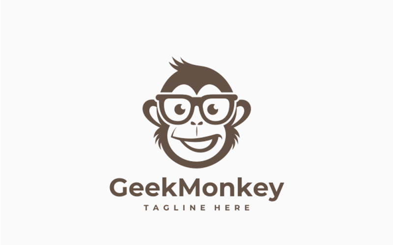 Geek Monkey Vector Logo Template #369185 - TemplateMonster