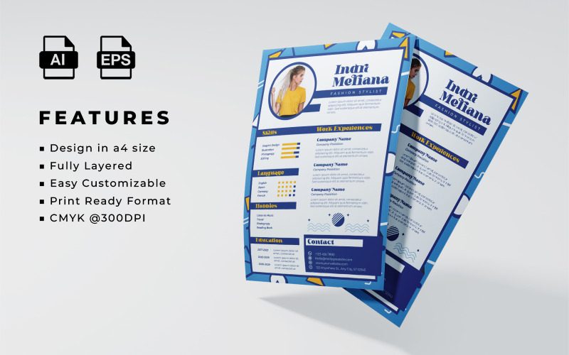 Resume CV Template Flyer Design 8 #369295 - TemplateMonster