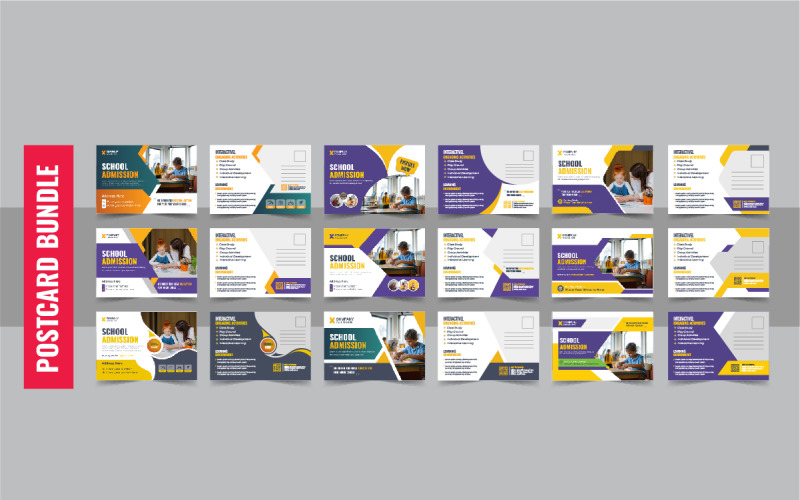 Kids back to school education admission postcard, School admission eddm ...