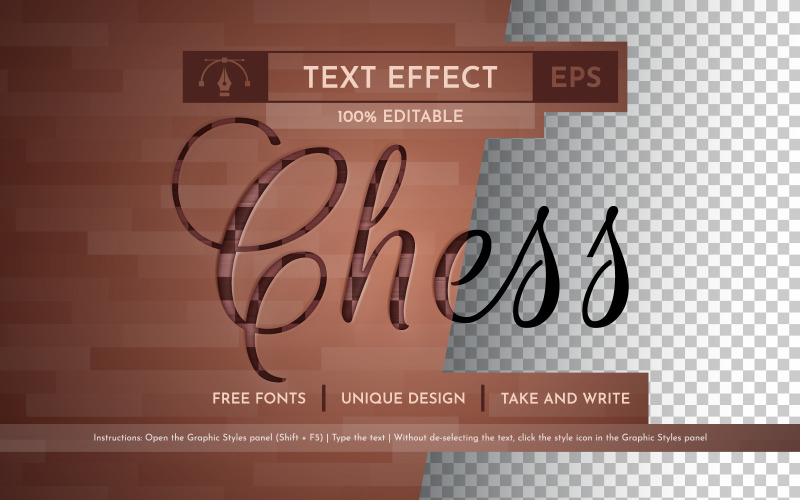 Chess Game - Editable Text Effect, Font Style