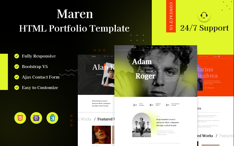 Maren - Modèle HTML de portfolio #370042 - TemplateMonster