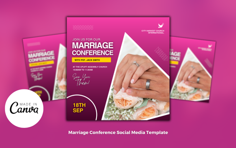 Marriage Conference Canva Template #370081 - TemplateMonster