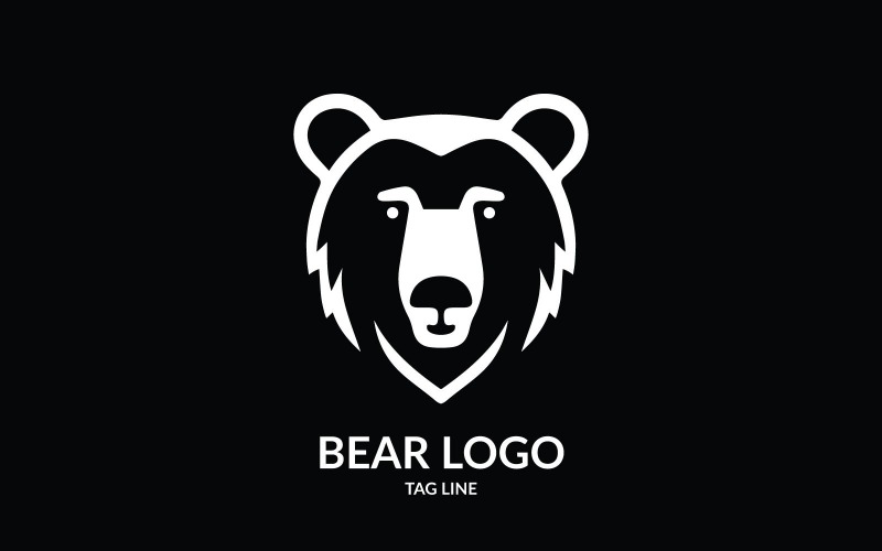 Plantilla de logotipo de cabeza de oso moderno