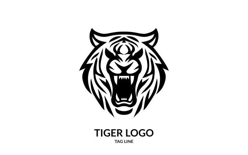 Szablon logo kultowej głowy tygrysa #370437 - TemplateMonster
