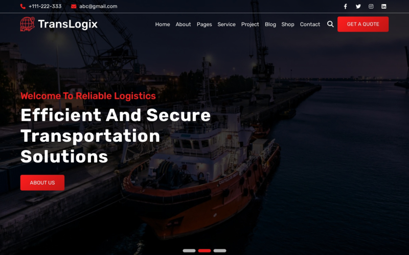 TransLogix - Modèle de site Web HTML5 pour la logistique et le transport