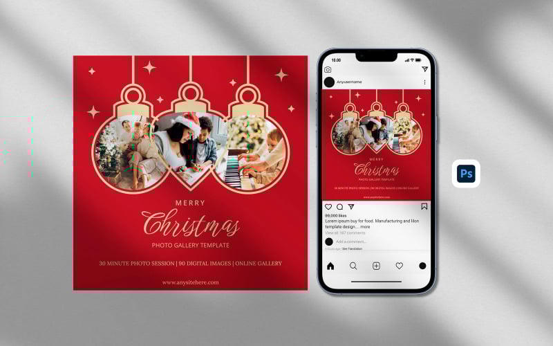 Christmas Day Instagram Template #370540 - TemplateMonster