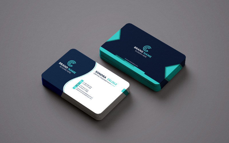 Creative 4 Color Variant Business Card - TemplateMonster