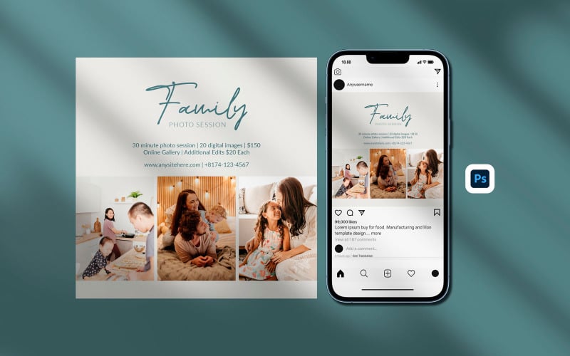 Elegant Family Photo Instagram Post Template
