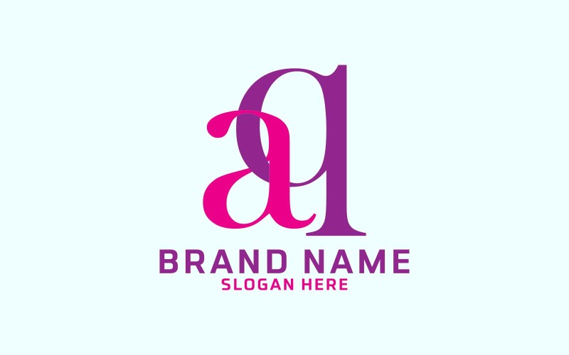 Design creativo del logo AQ con due lettere - TemplateMonster
