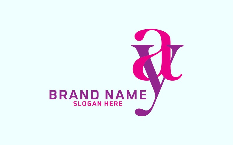 Création de logo créatif à deux lettres YA - TemplateMonster