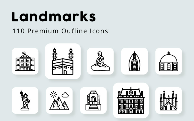 Landmarks 110 premium Outline icons #371049 - TemplateMonster