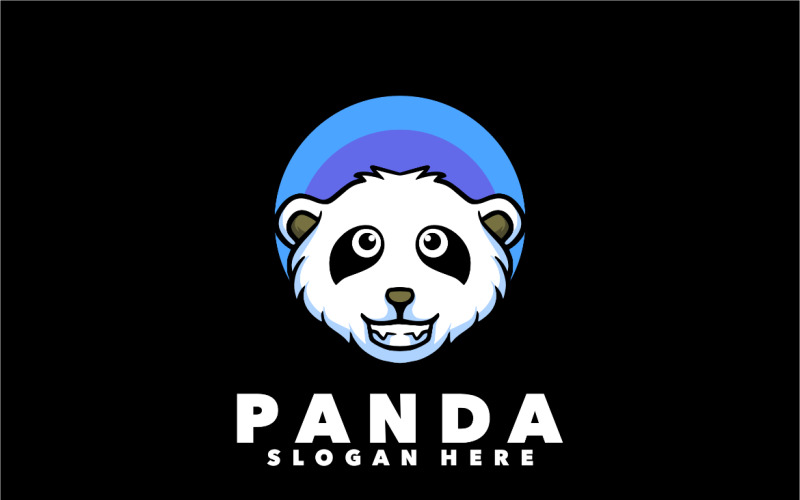 Panda head cartoon mascot logo design - TemplateMonster