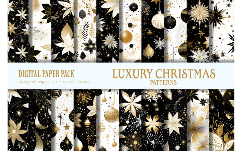Luxury Christmas patterns. Digital Paper. - TemplateMonster
