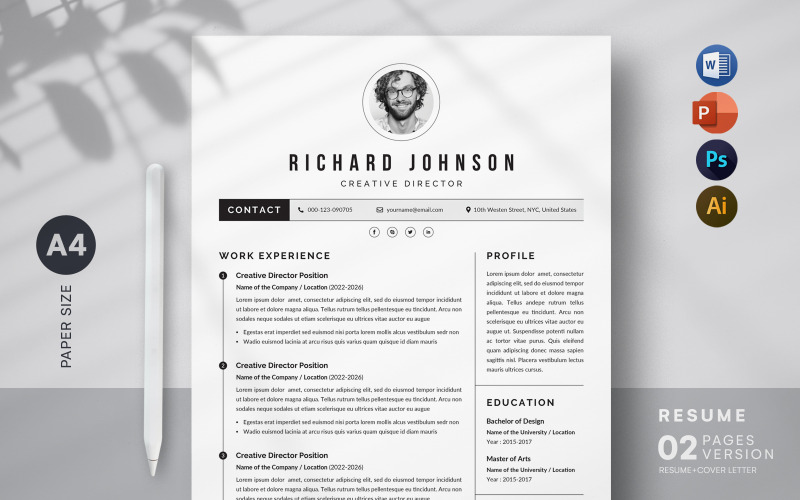 Rechard Johnson Resume Template #371229 - TemplateMonster