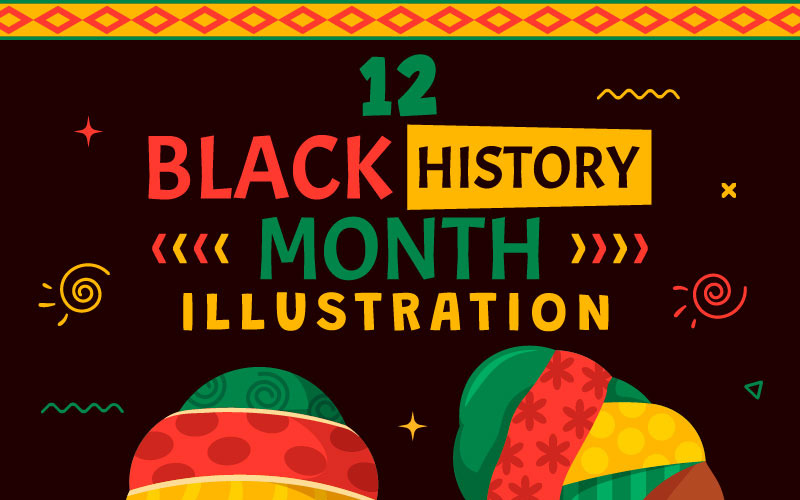 12 Mes de la Historia Afroamericana Ilustración